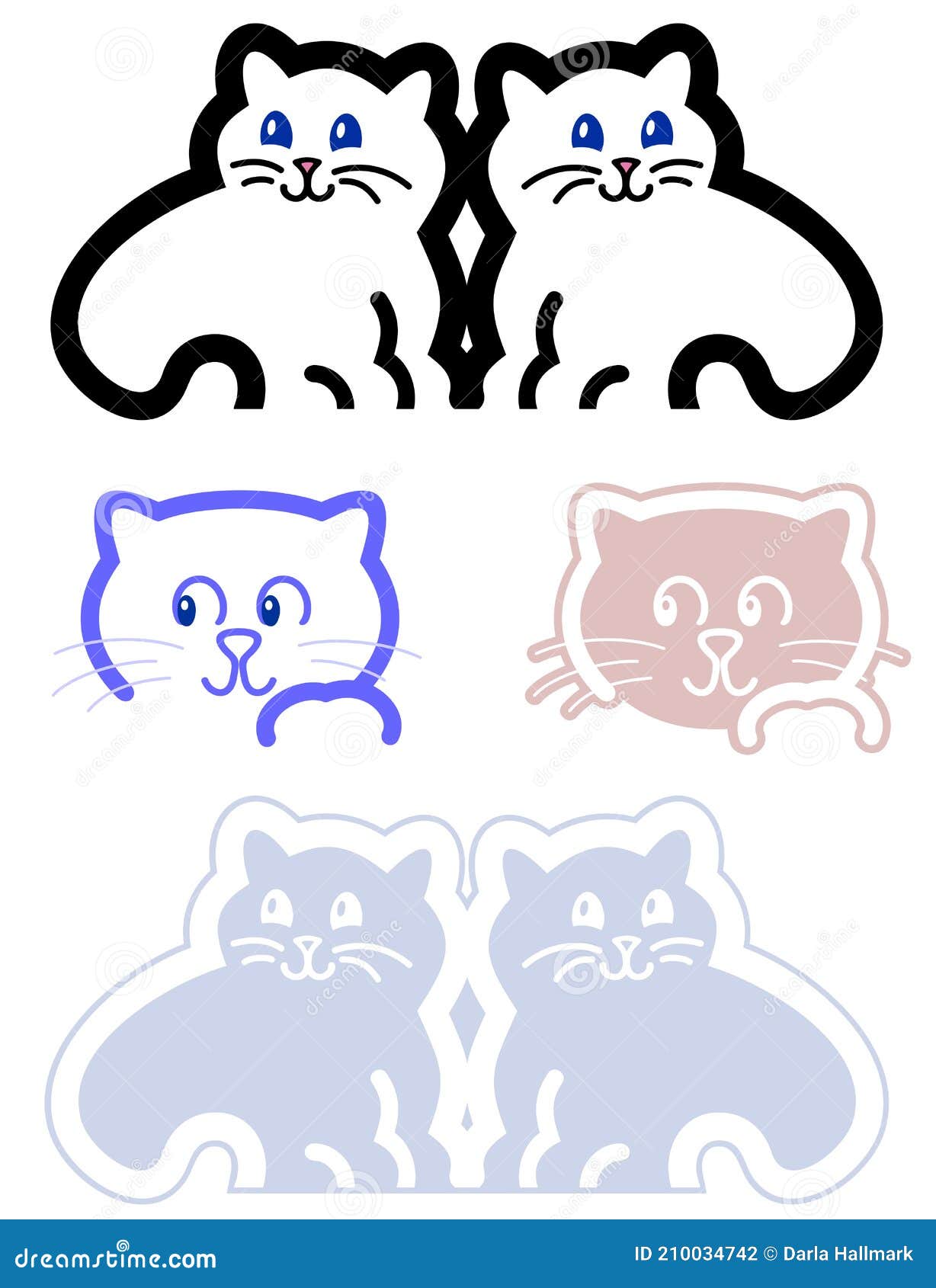 Assortment of Cute Kitten Designs Stock Vector - Illustration of design ...