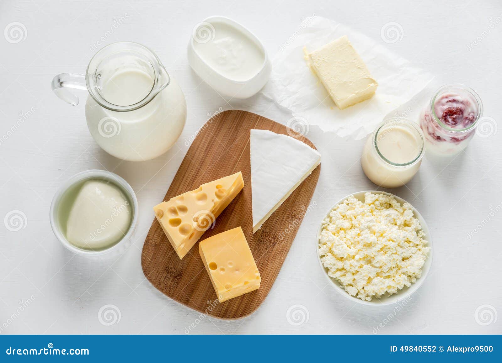 Assortment of Dairy Products Stock Photo - Image of plate, cheese: 49840552