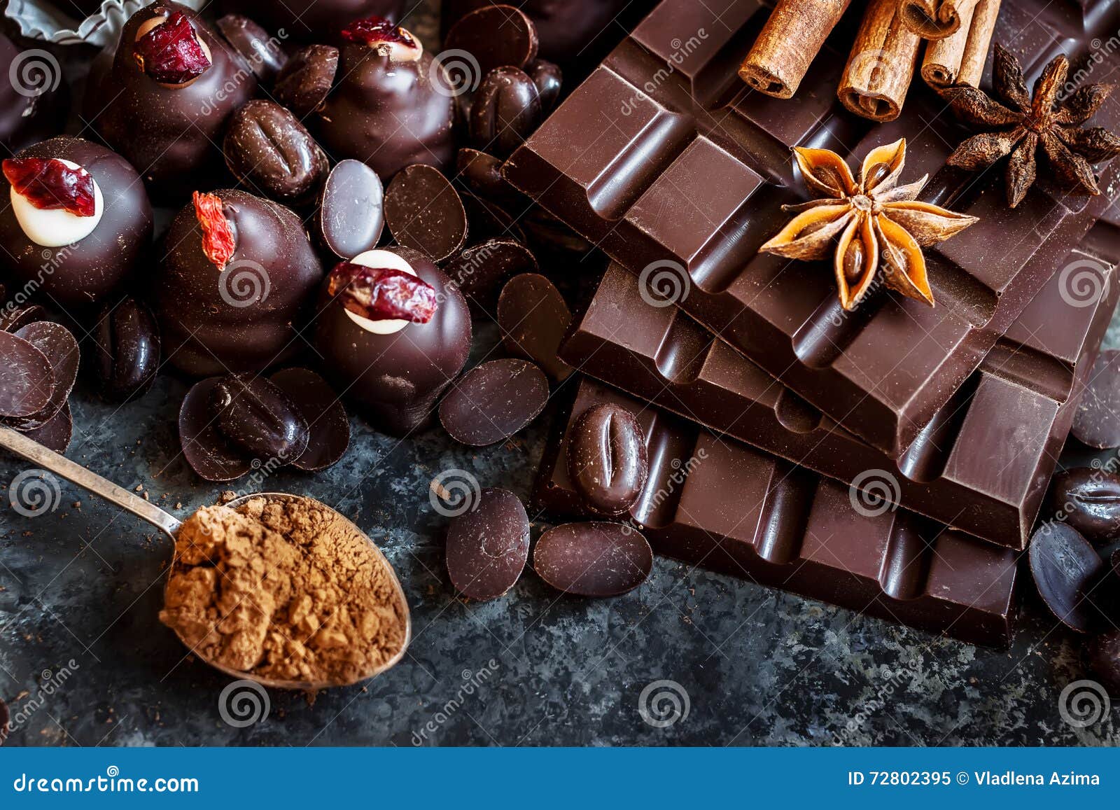 Assortment Of Dark And Milk Chocolate Stack Sweets Stock Image