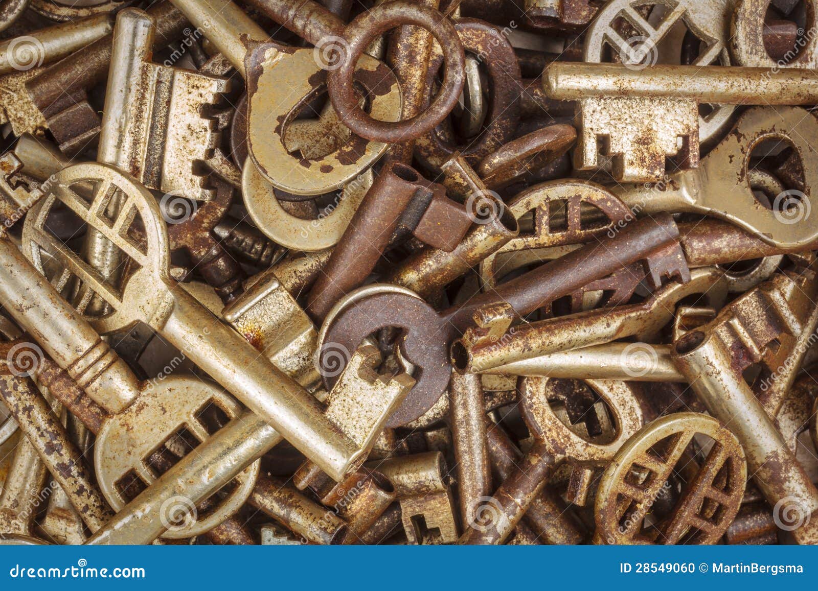 Assortment of Different Antique Keys Stock Photo - Image of protection ...