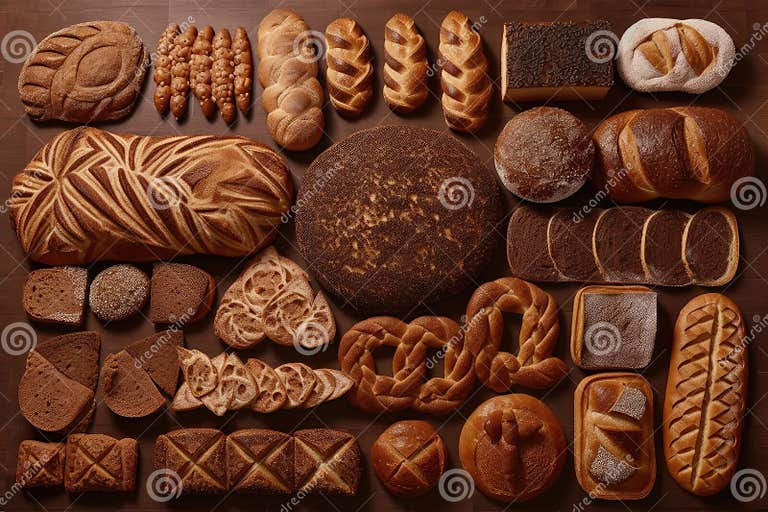 Assortment of Different Breads, Shapes, and Sizes with Various Scoring ...