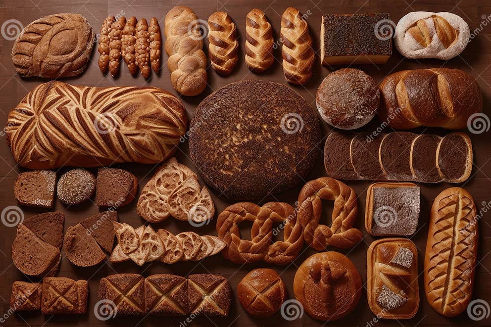 Assortment of Different Breads, Shapes, and Sizes with Various Scoring ...