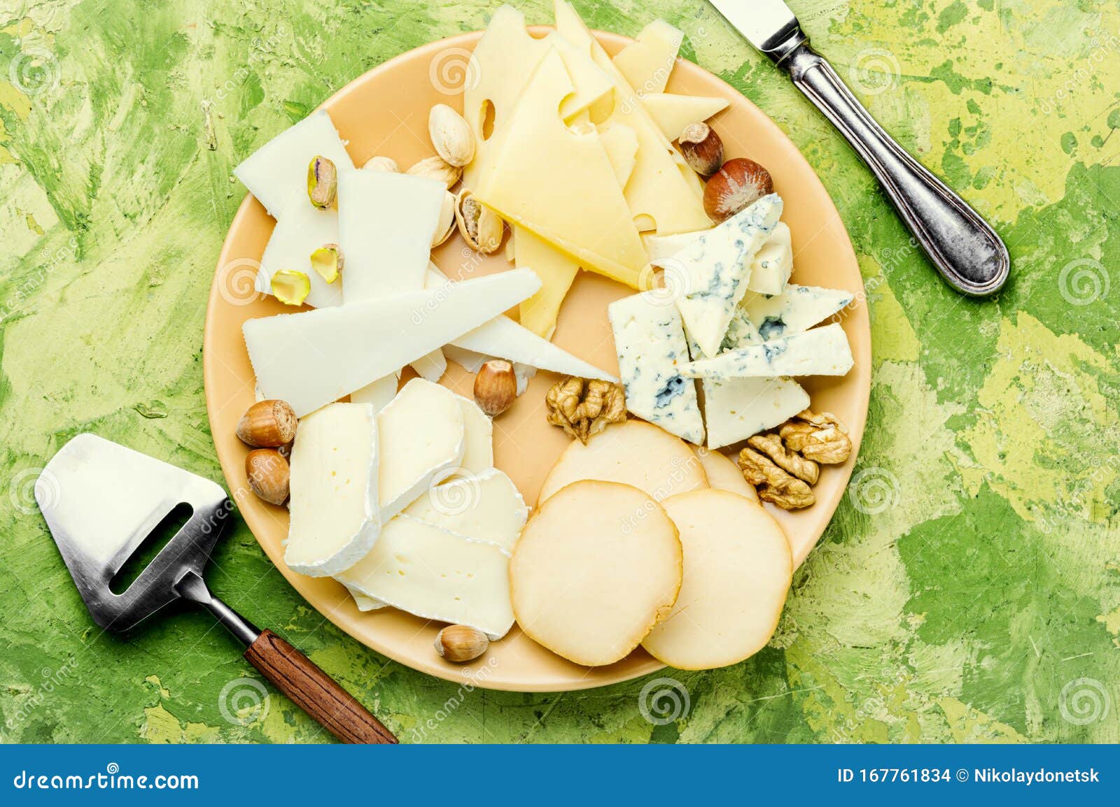 Assortment of Sliced Cheeses Stock Photo - Image of product, chunk ...