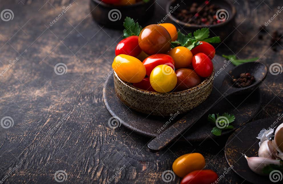 Assortment of Different Cherry Tomatoes Stock Photo - Image of healthy ...