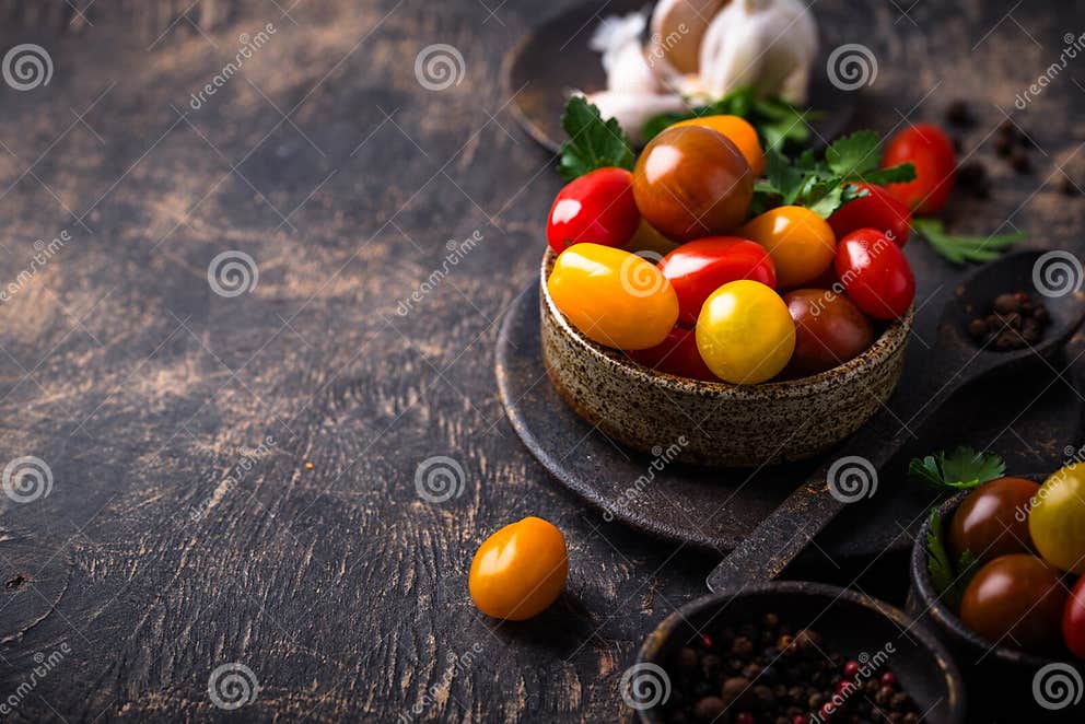 Assortment of Different Cherry Tomatoes Stock Photo - Image of ripe ...