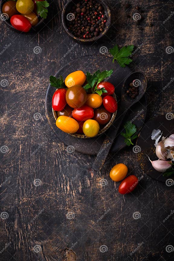Assortment of Different Cherry Tomatoes Stock Photo - Image of tomato ...