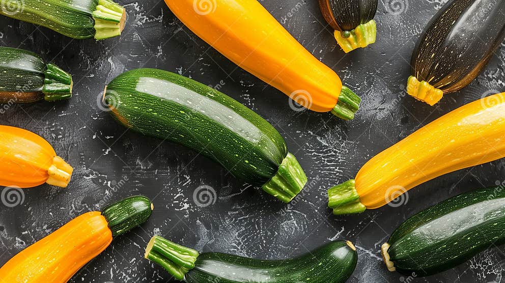 Assortment of Different Color of Zucchini Stock Photo - Image of ...