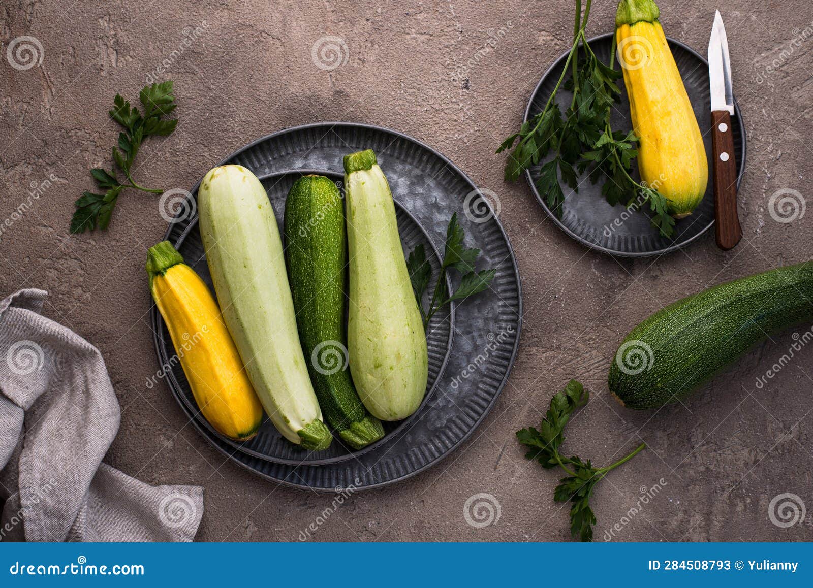 Assortment of Different Color of Zucchini Stock Image - Image of ...
