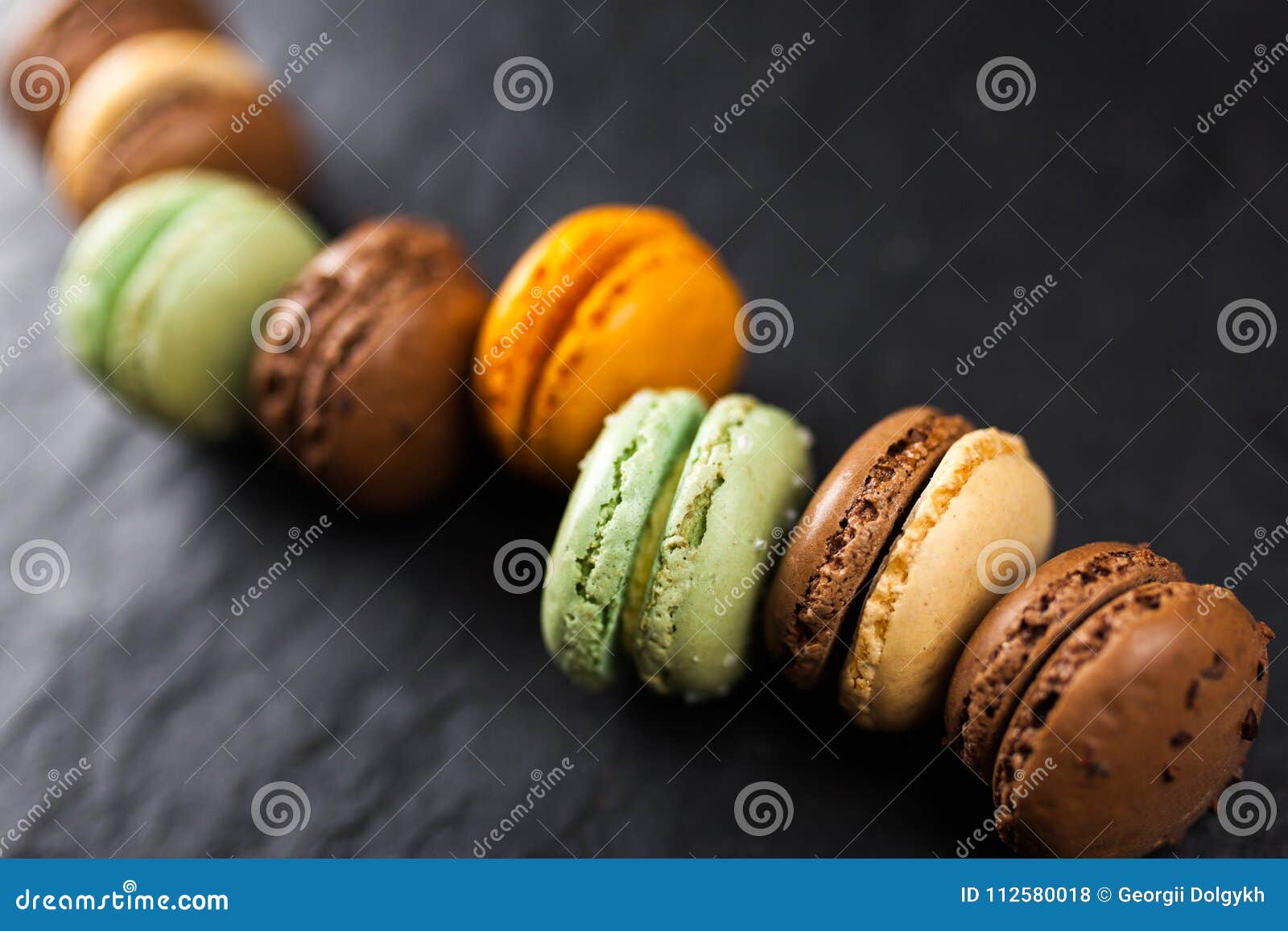 Assortment of Macaron Cookies Stock Photo - Image of food, dark: 112580018