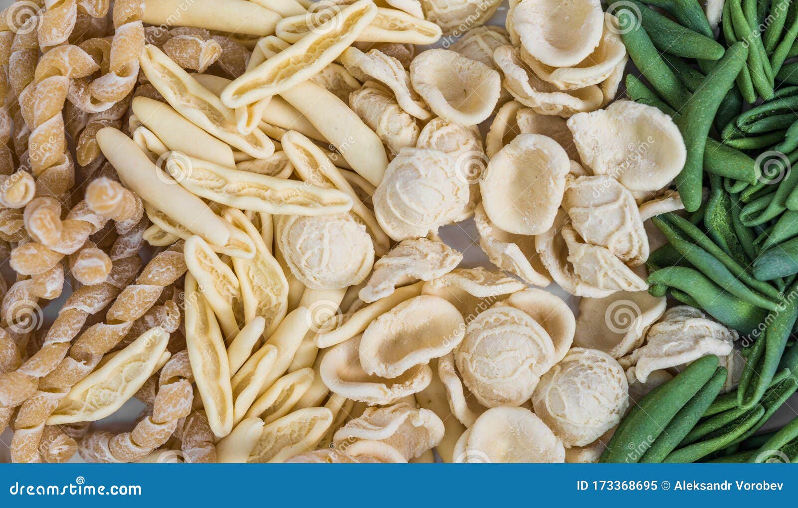 Assortment of Different Dry Pasta Types, Top View. Stock Image - Image ...