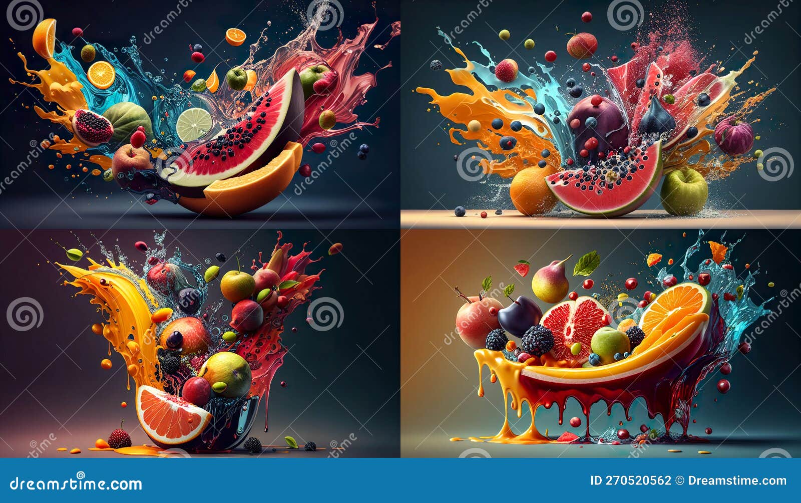 Assortment of Different Exotic and Fantastic Fruits Collage ...