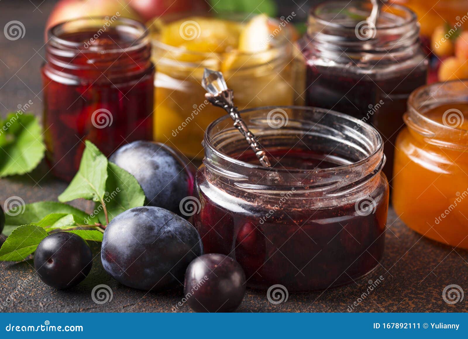 Assortment of Different Jams in Jars Stock Image - Image of raspberry ...