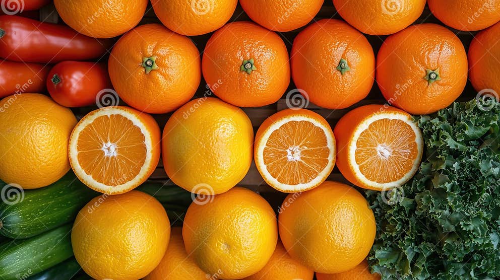 Assortment of Different Orange Fruit and Vegetable Stock Image - Image ...