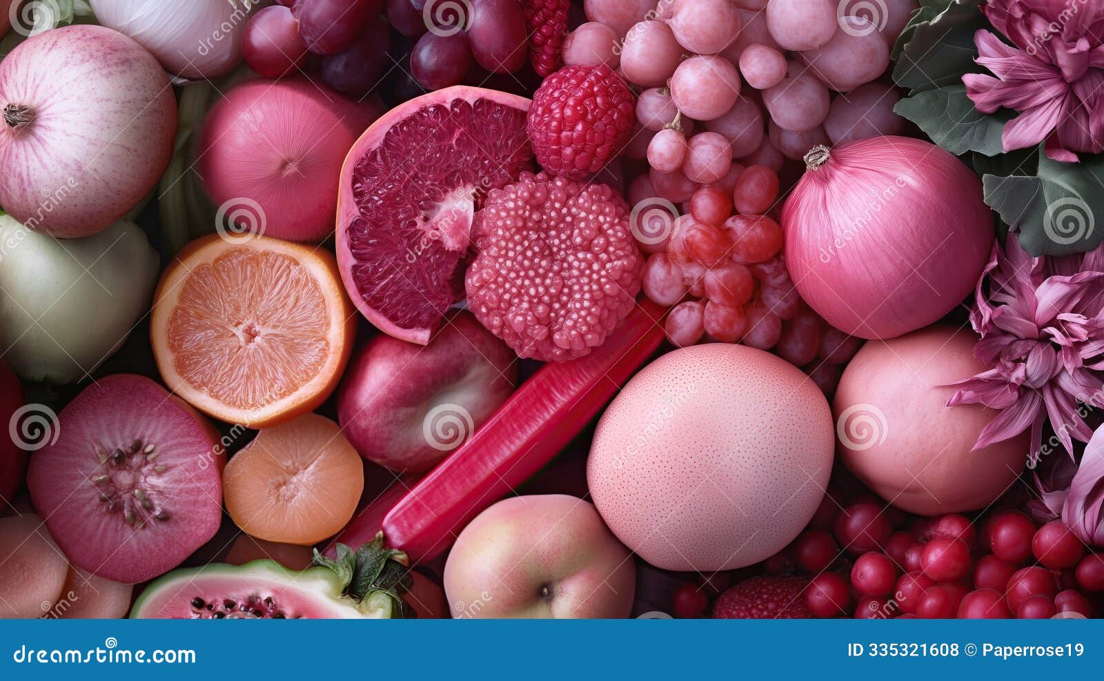 Assortment of Different Pink Fruit and Vegetable Stock Photo - Image of ...