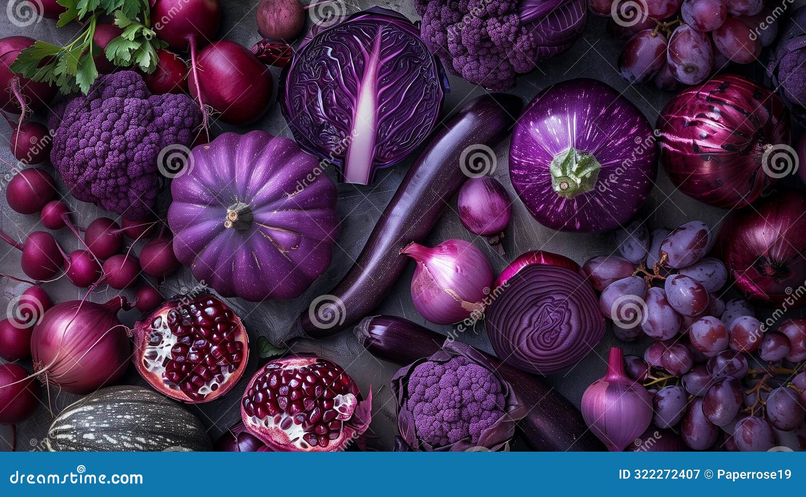 Assortment of Different Purple Fruit and Vegetable Stock Image - Image ...