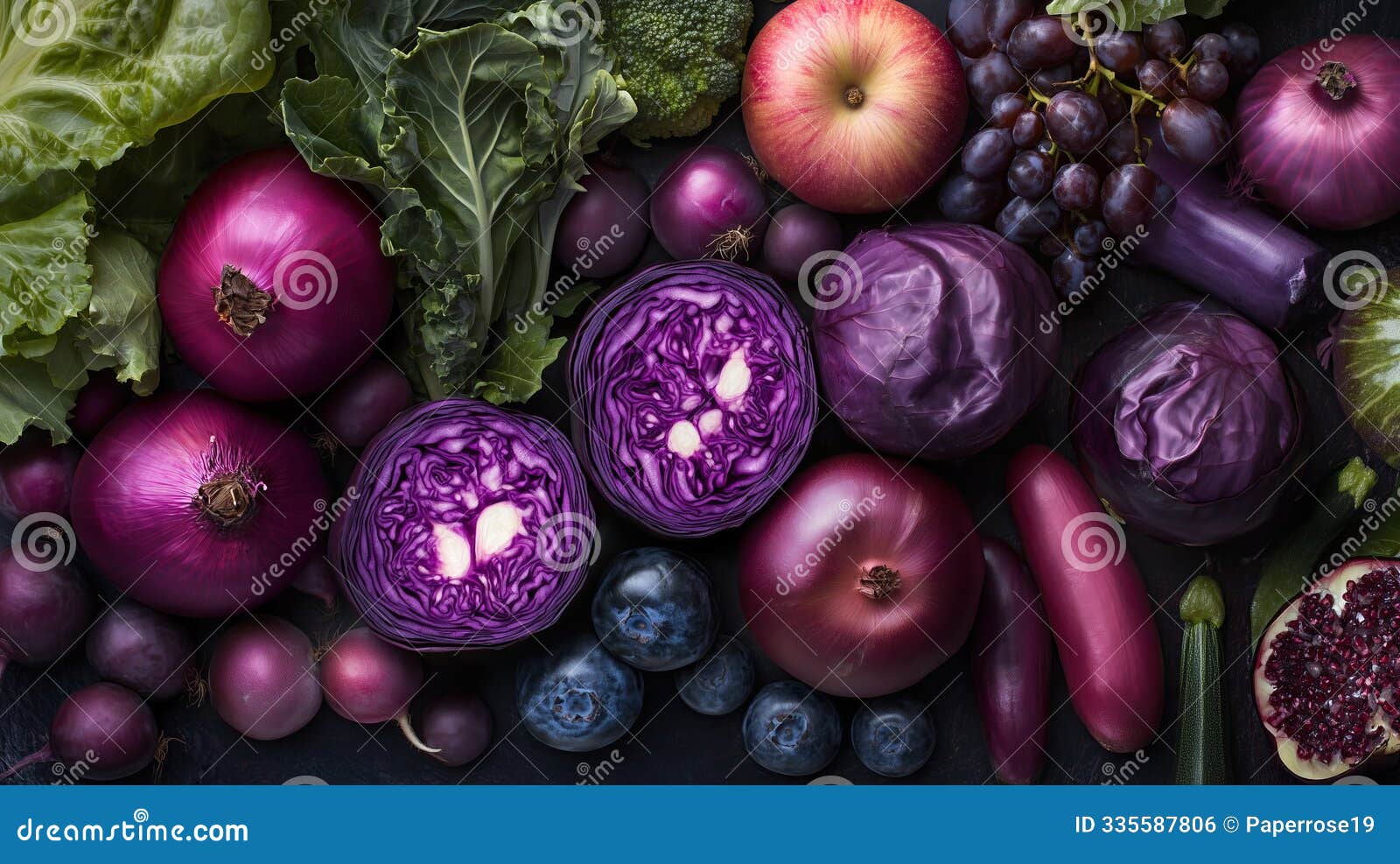 Assortment of Different Purple Fruit and Vegetable Stock Photo - Image ...