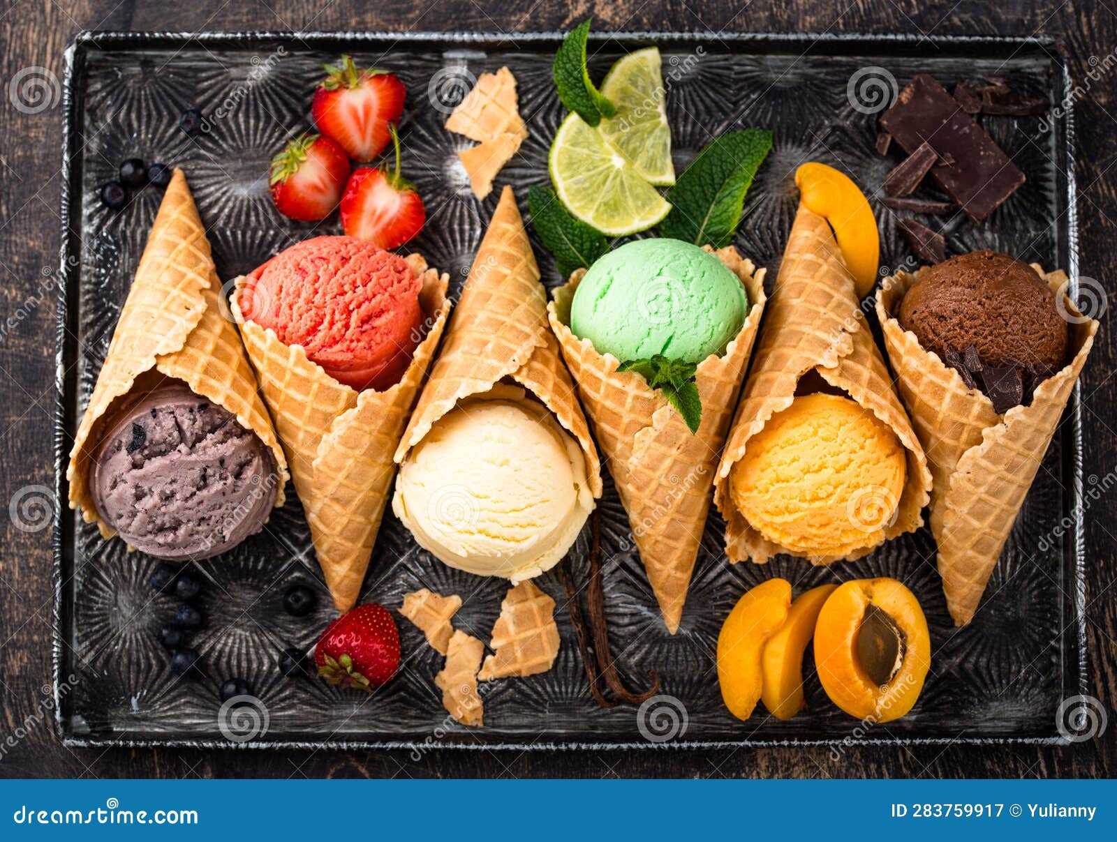Assortment of Different Taste of Ice Cream Stock Image - Image of ...