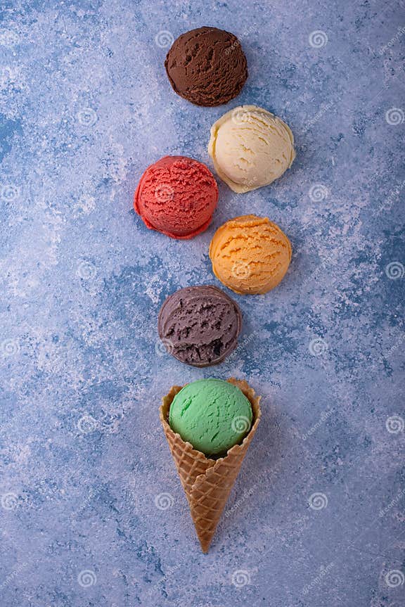 Assortment of Different Taste of Ice Cream Stock Photo - Image of cold ...