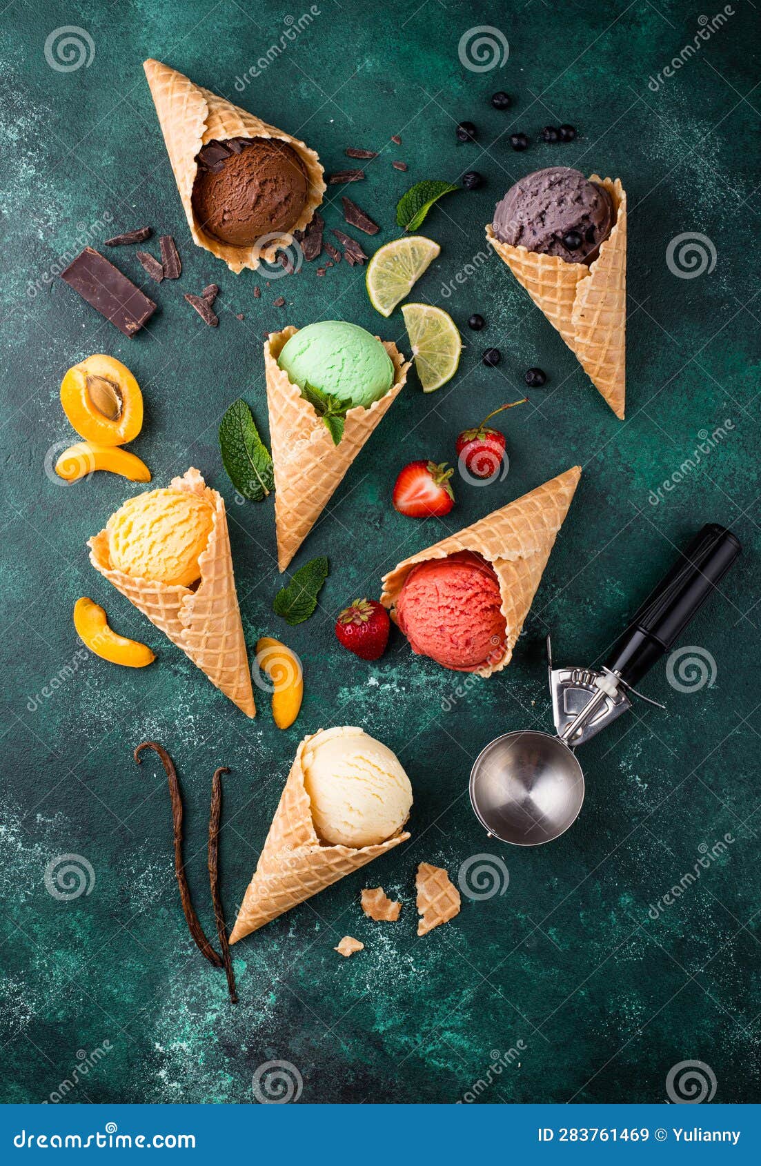 Assortment of Different Taste of Ice Cream Stock Image - Image of ...