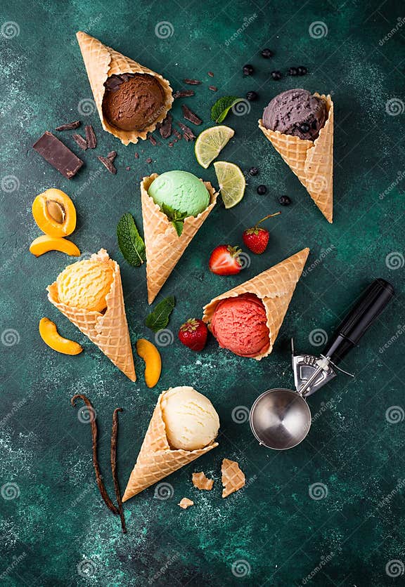 Assortment of Different Taste of Ice Cream Stock Image - Image of ...