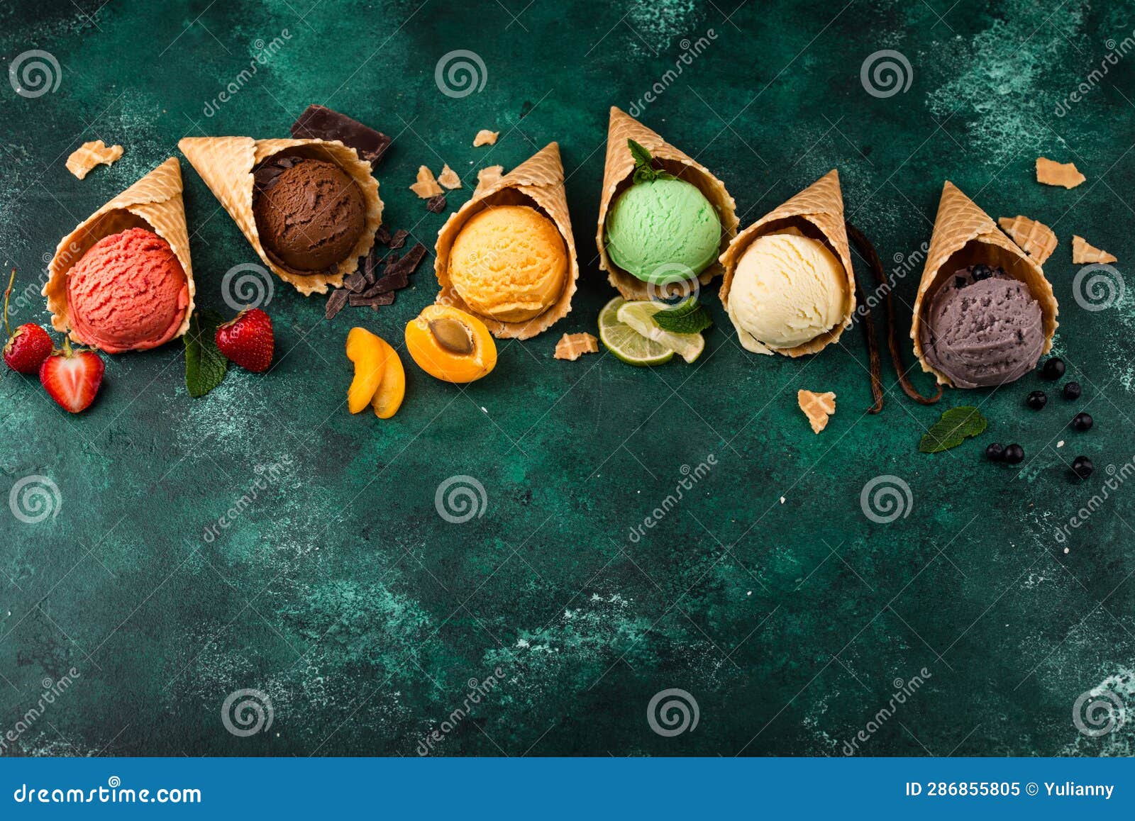Assortment of Different Taste of Ice Cream Stock Image - Image of ...