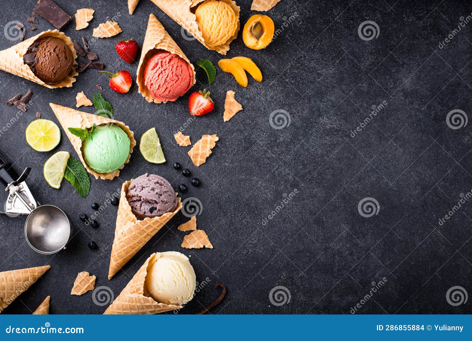 Assortment of Different Taste of Ice Cream Stock Photo - Image of tasty ...