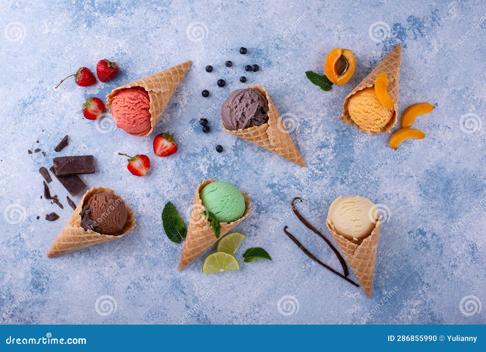 Assortment of Different Taste of Ice Cream Stock Photo - Image of ...