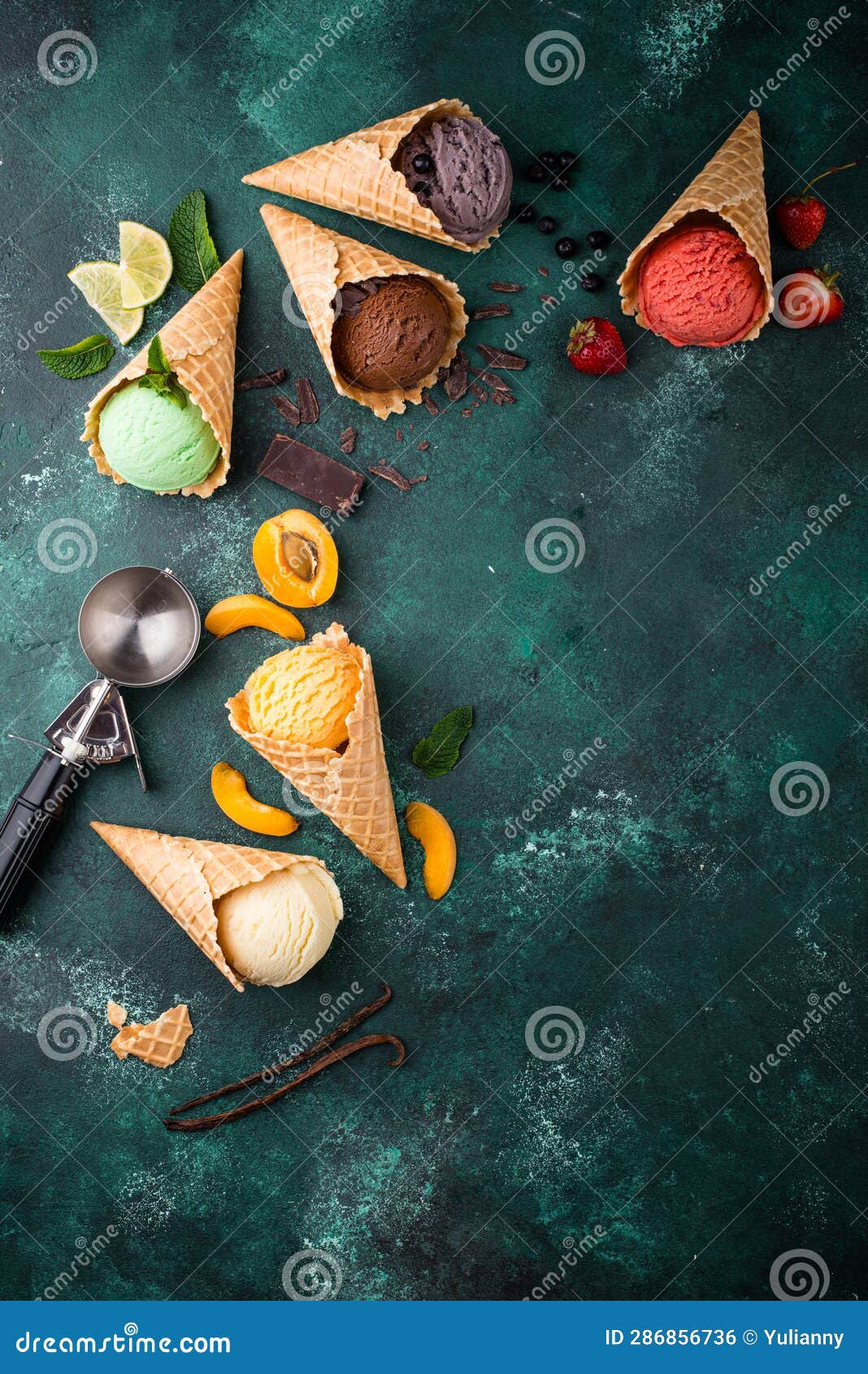 Assortment of Different Taste of Ice Cream Stock Photo - Image of lime ...
