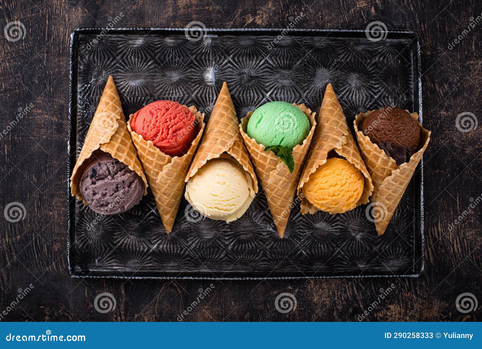 Assortment of Different Taste of Ice Cream Stock Image - Image of ...