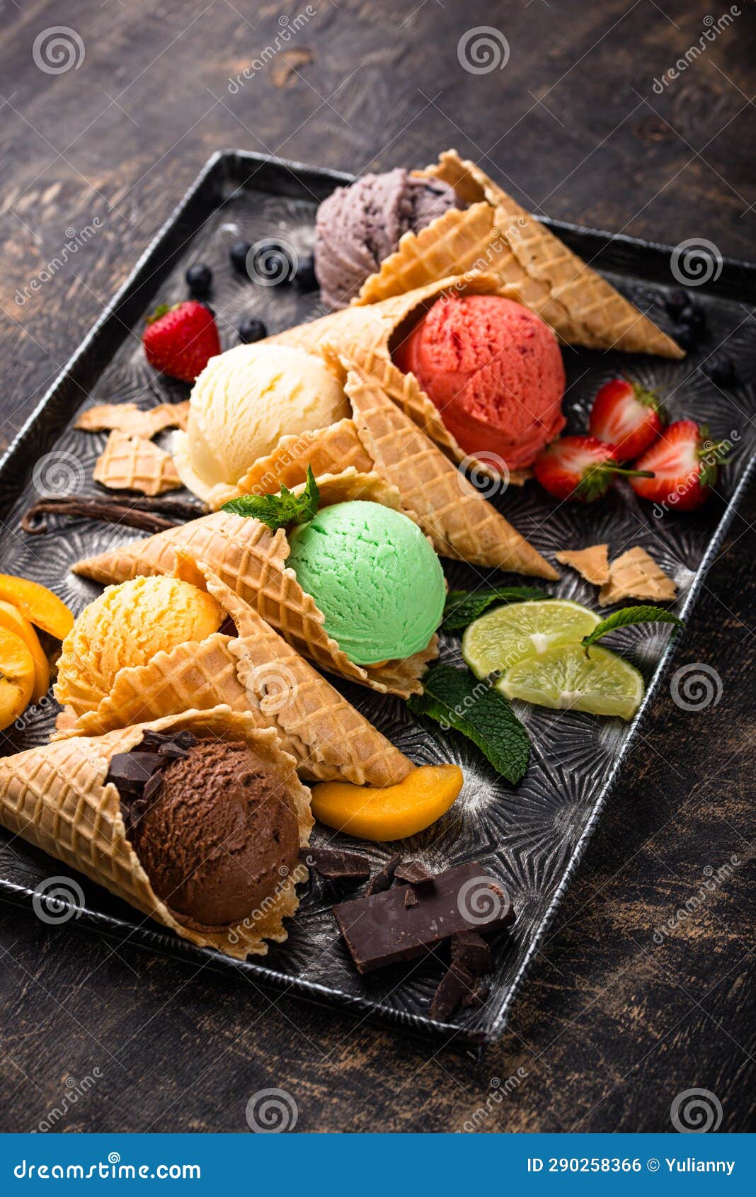 Assortment of Different Taste of Ice Cream Stock Photo - Image of fruit ...