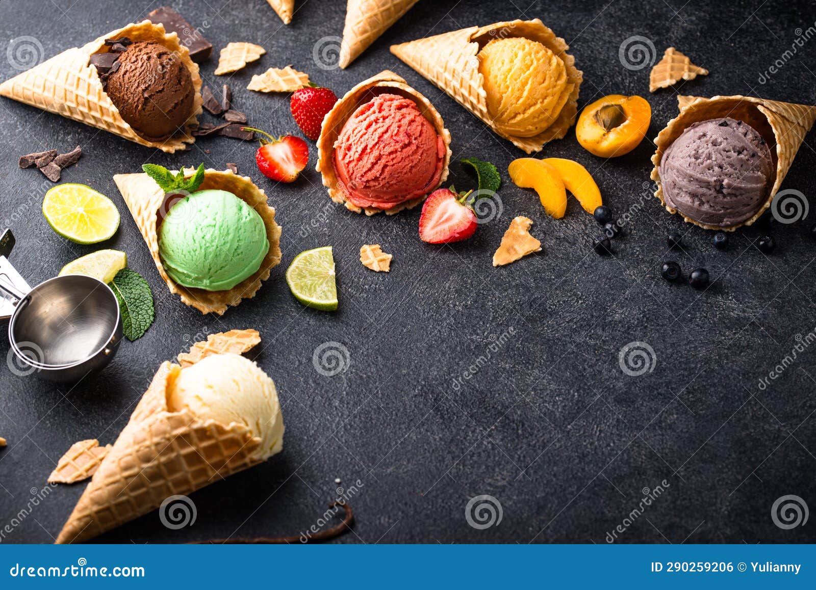 Assortment of Different Taste of Ice Cream Stock Photo - Image of cream ...