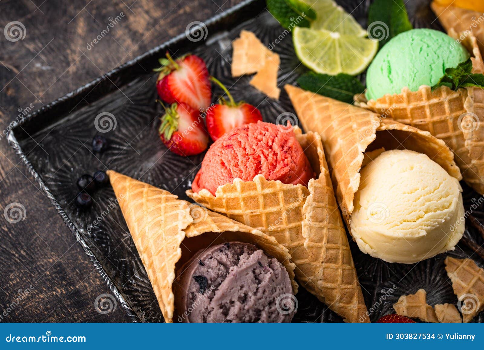 Assortment of Different Taste of Ice Cream Stock Photo - Image of dairy ...
