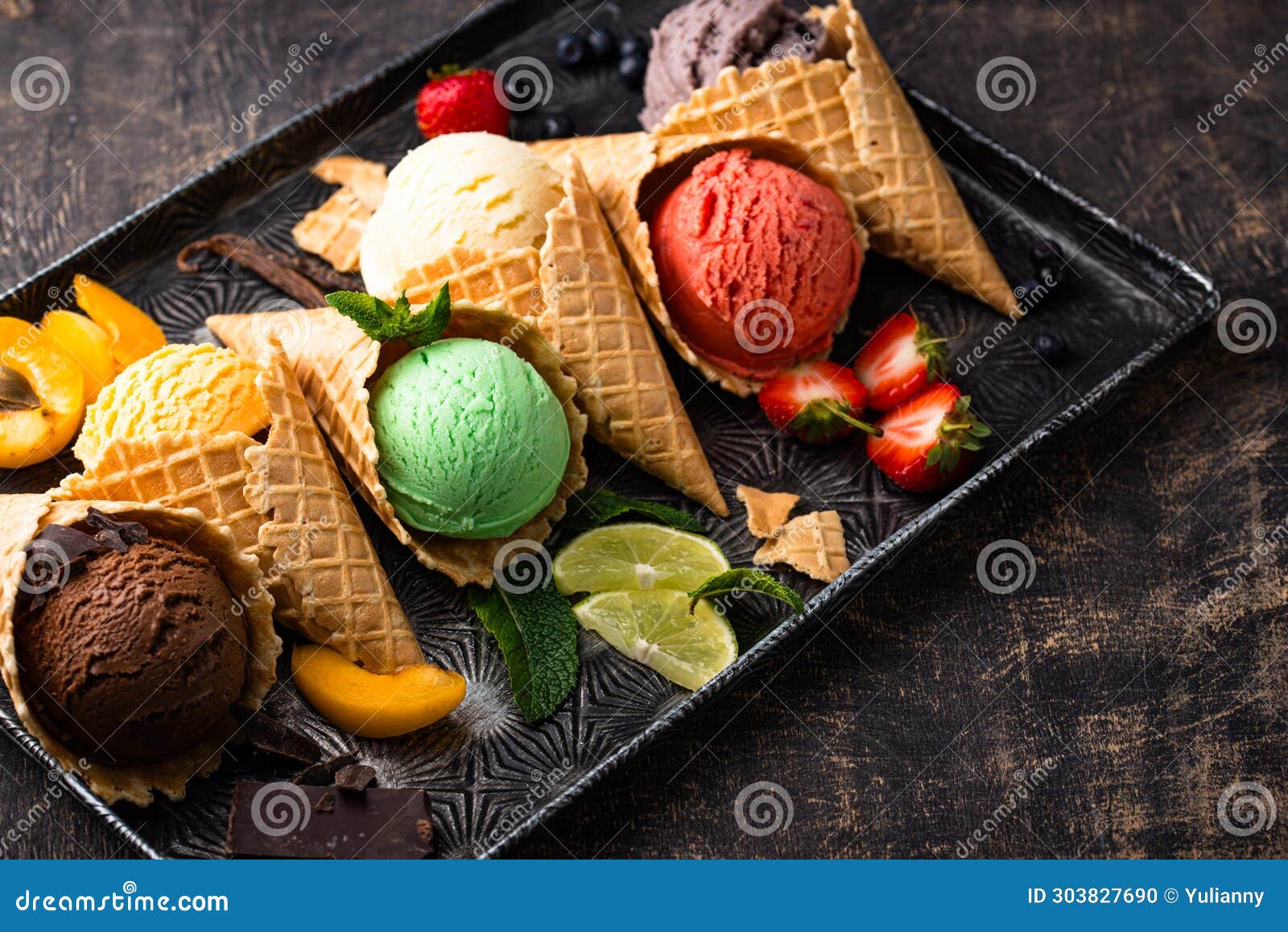 Assortment of Different Taste of Ice Cream Stock Photo - Image of ...