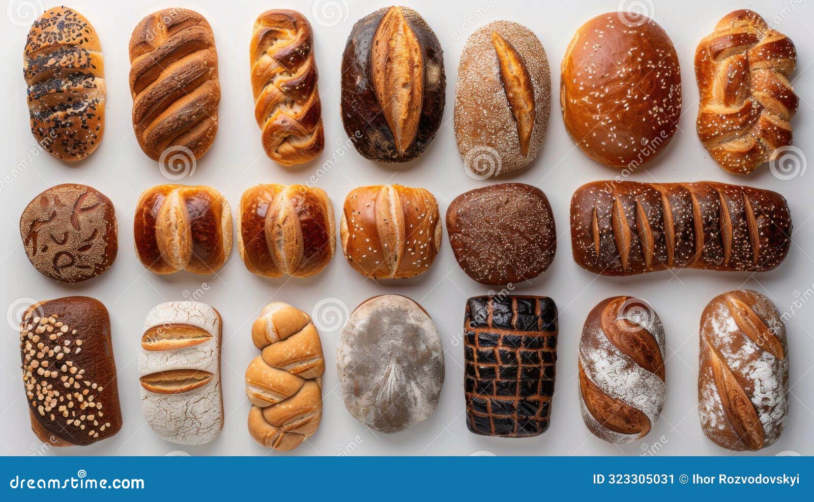 An Assortment of Different Types of Bread Stock Image - Image of tasty ...
