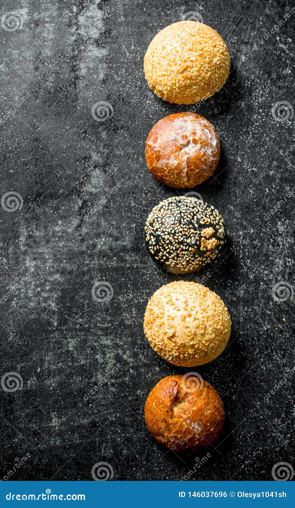 Assortment of Different Types of Buns Stock Photo - Image of loaf ...