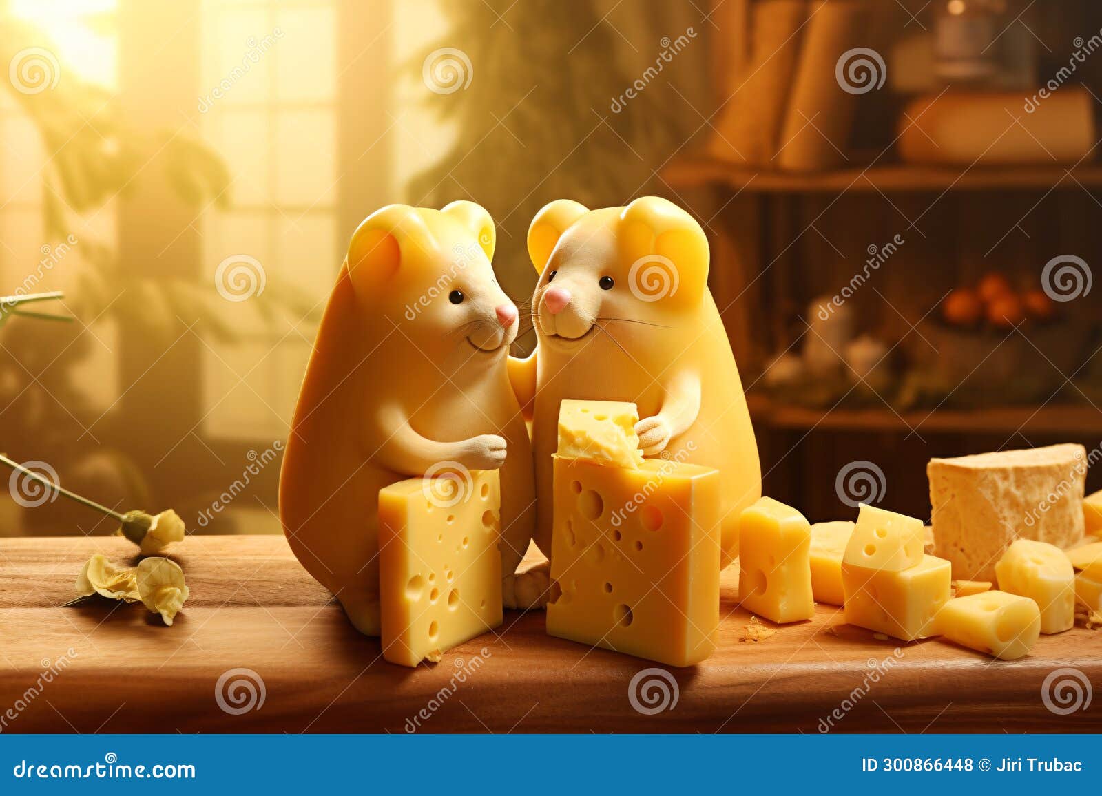 Assortment of Different Types of Cheese on a Wooden Background with Two ...