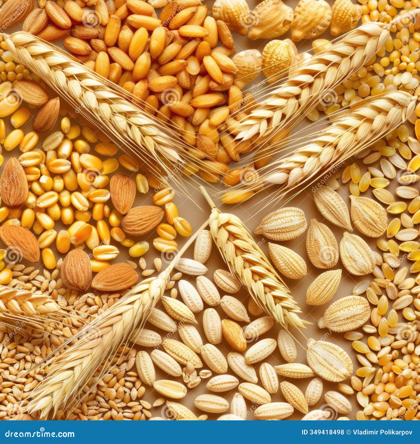 Assortment of Different Types of Grains, Perfect for Food and Nutrition ...