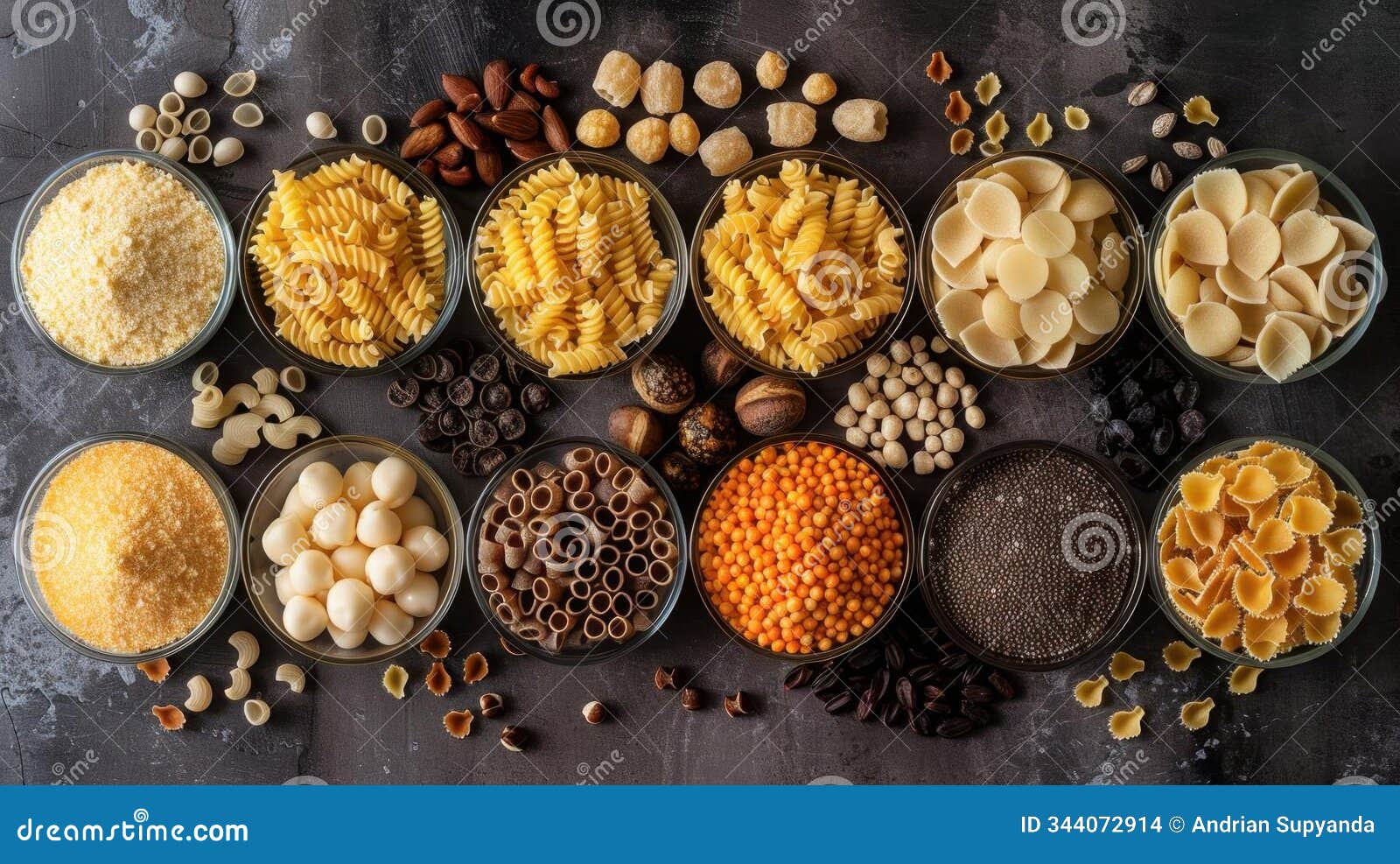 Assortment of Different Types of Pasta Stock Illustration ...