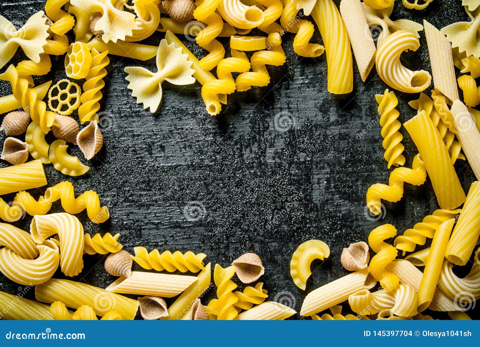 Assortment of Different Types of Pasta Dry Stock Photo - Image of ...
