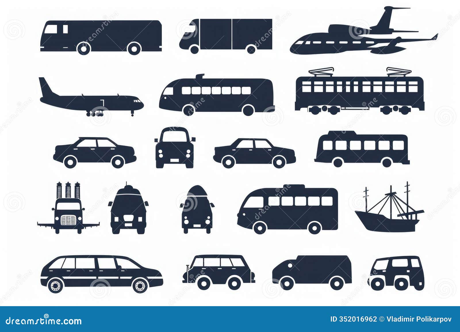 Assortment of Different Vehicles on a Plain White Backdrop, Suitable ...