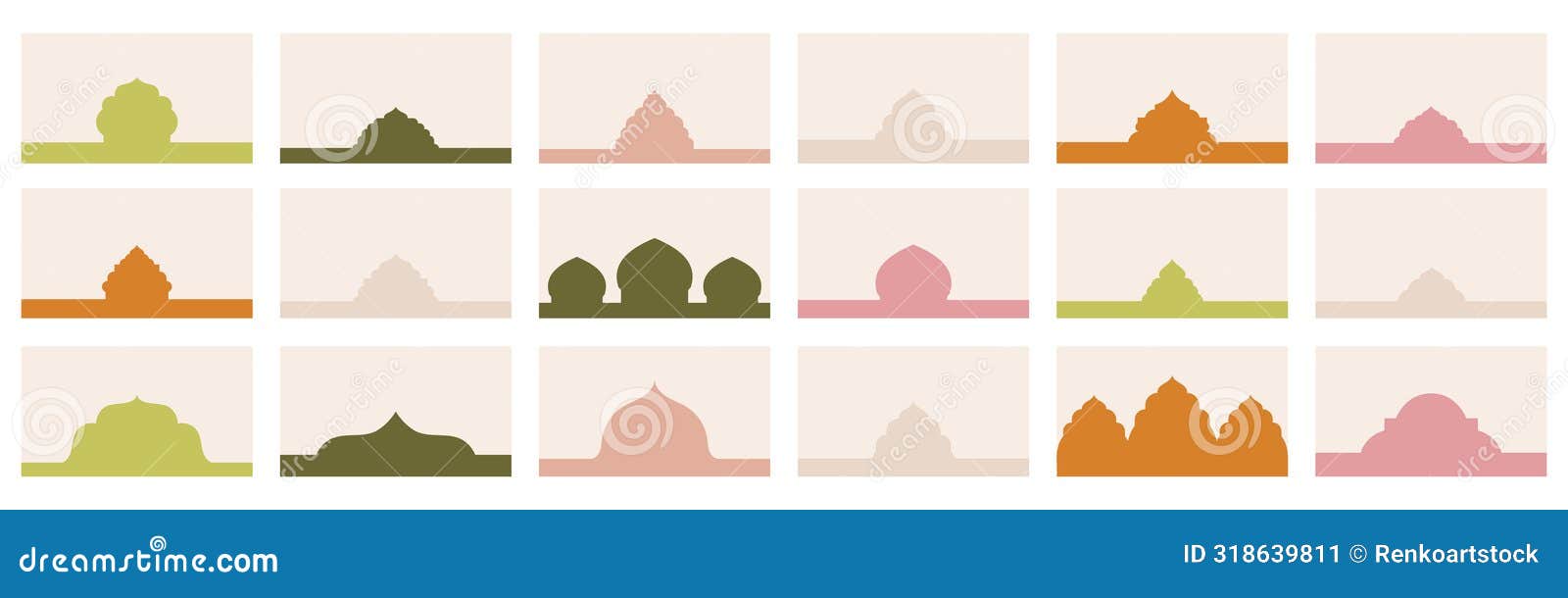 Assortment Of Diverse Shapes For Website Header Or Footer Sections ...