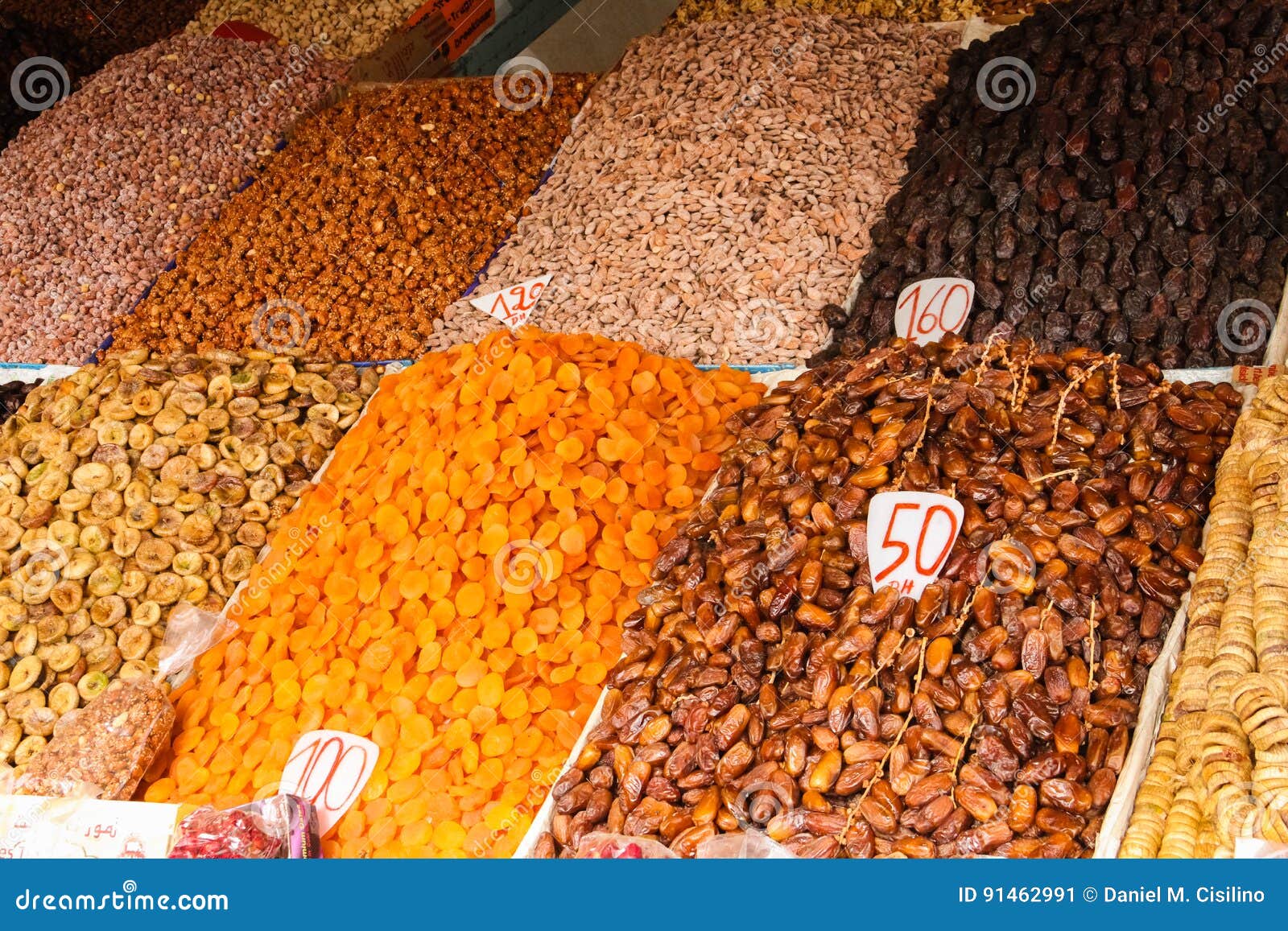 Assortment of Dried Fruits. Marrakech . Morocco Stock Image - Image of ...