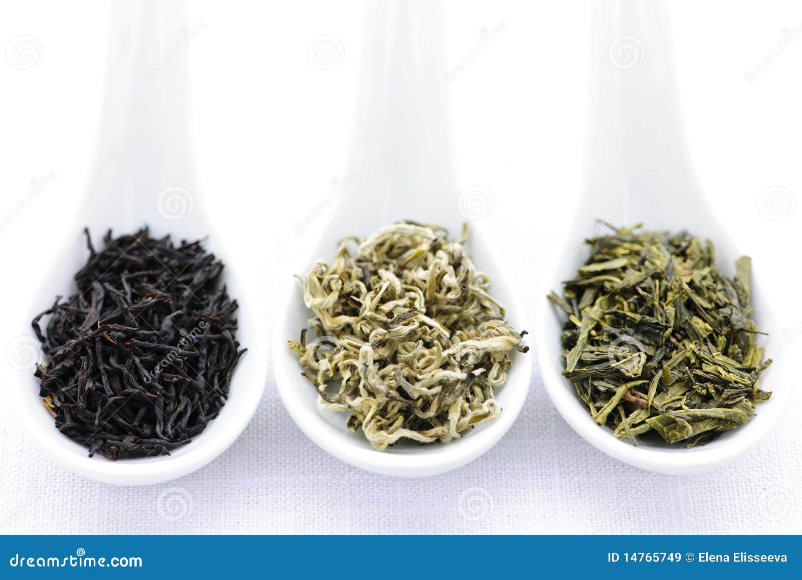 Assortment of Dry Tea Leaves in Spoons Stock Image - Image of oriental ...