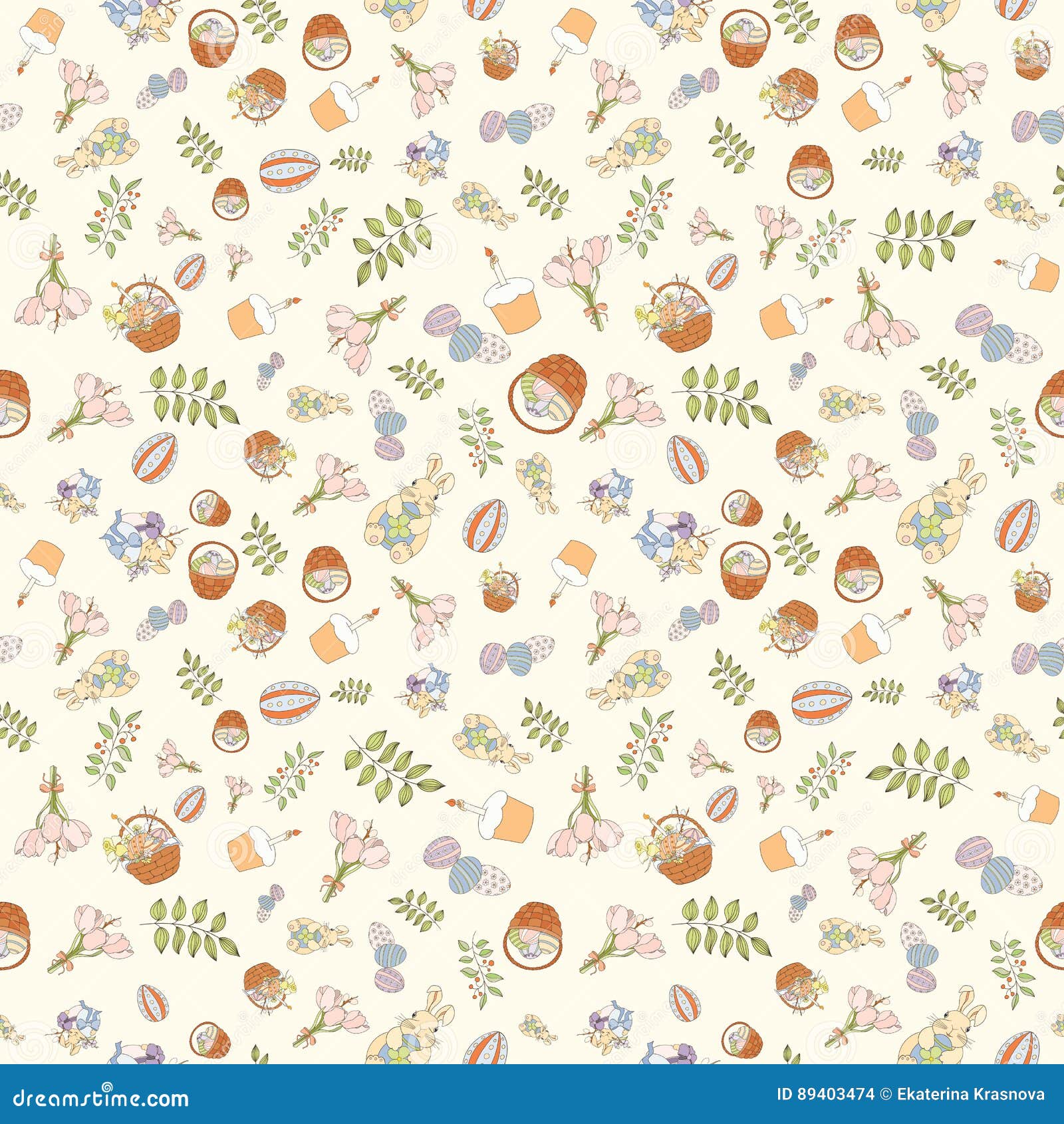 Assortment Easter Seamless Pattern Stock Vector - Illustration of ...