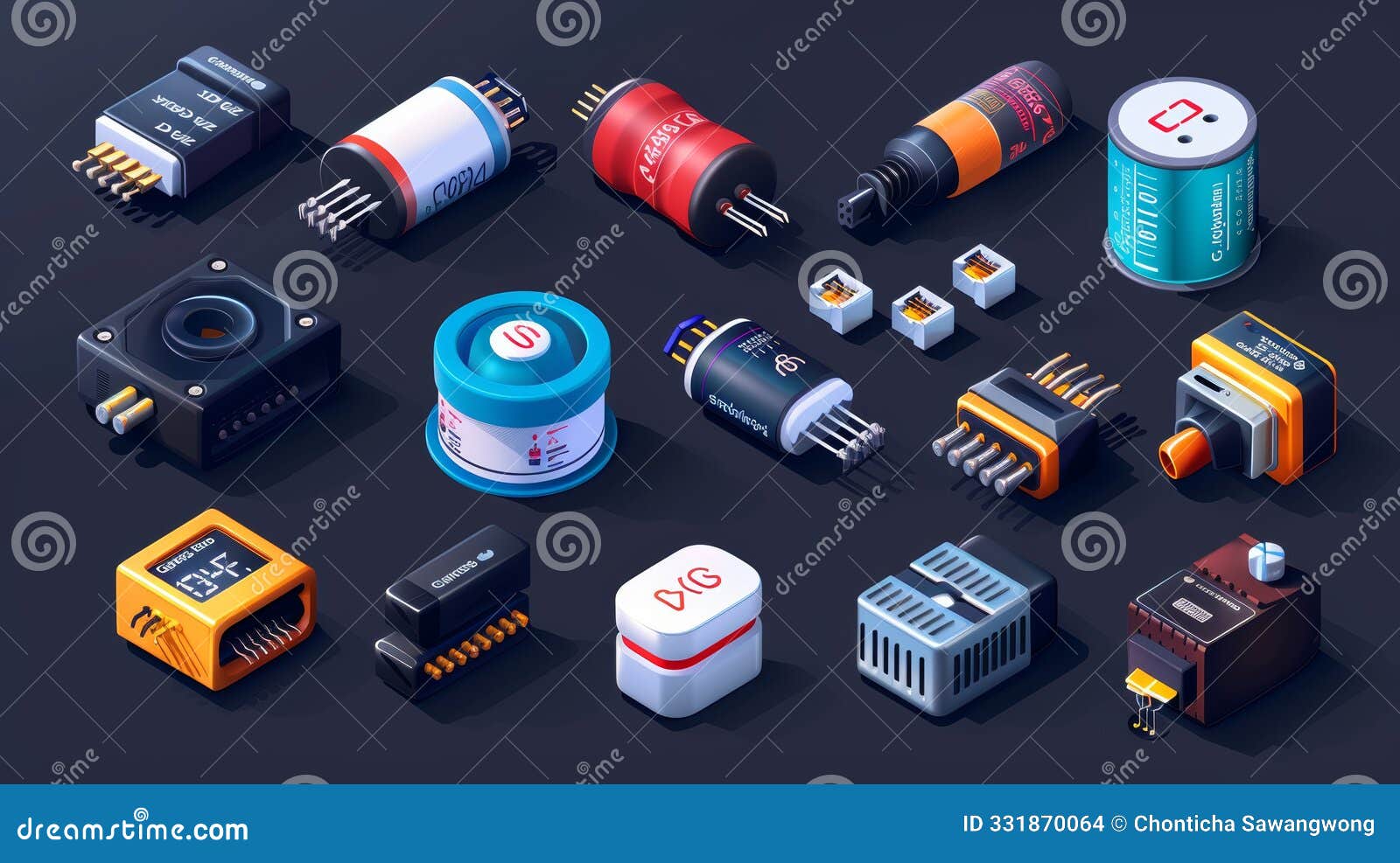 Electronic Transistors Vector Icon In White Background. Transistor ...