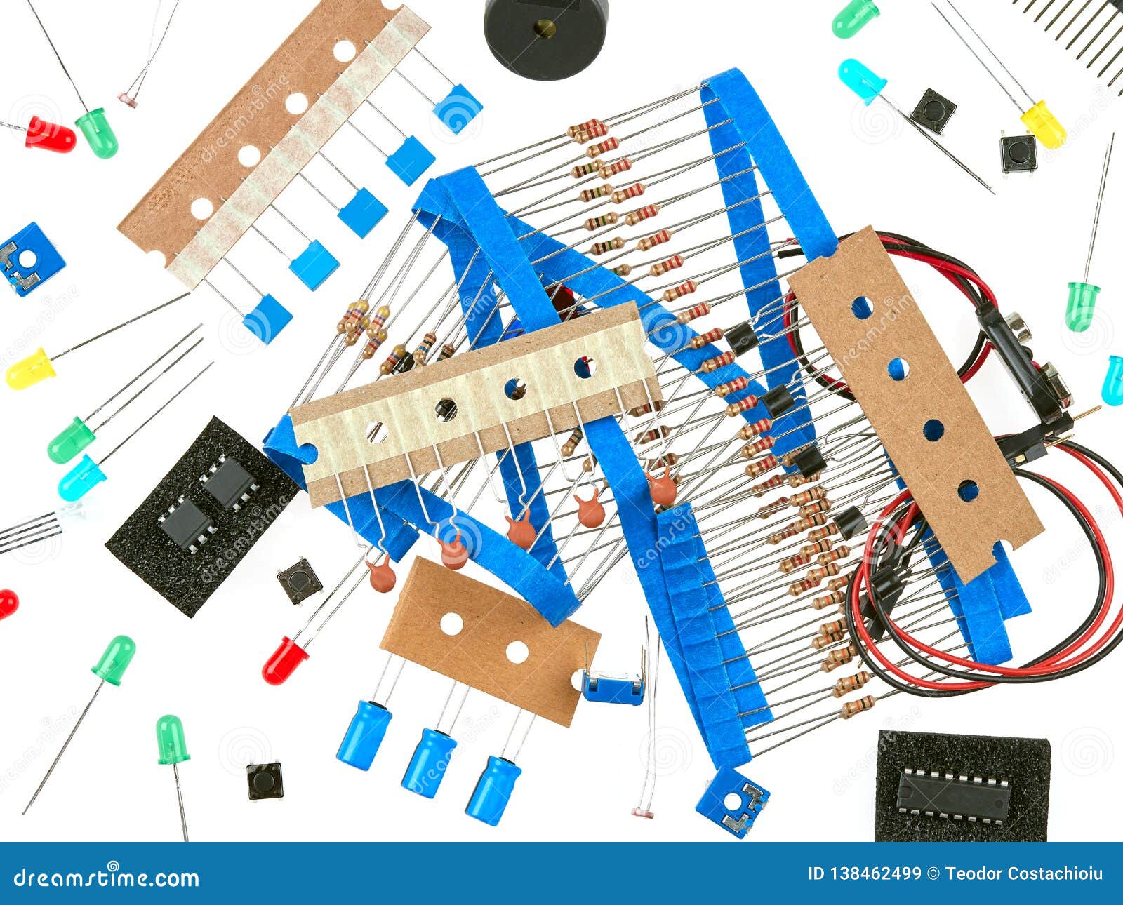 An Assortment of Electronics Components Stock Image - Image of chip ...