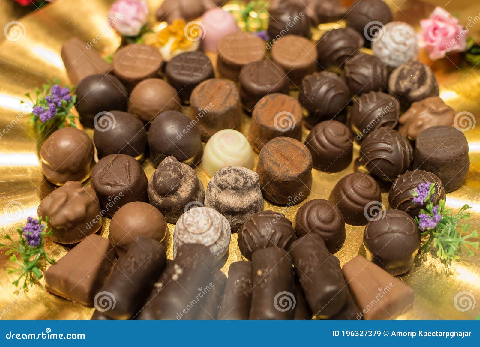 An Assortment of Fine Chocolates Stock Image - Image of food, collage ...