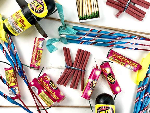 Assortment of fireworks editorial image. Image of firecrackers - 135432950