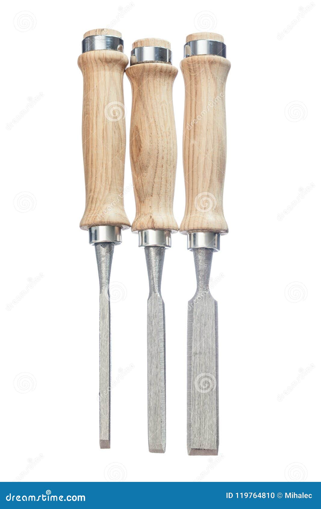 Assortment of Flat Chisels Isolated on White Stock Photo - Image of ...