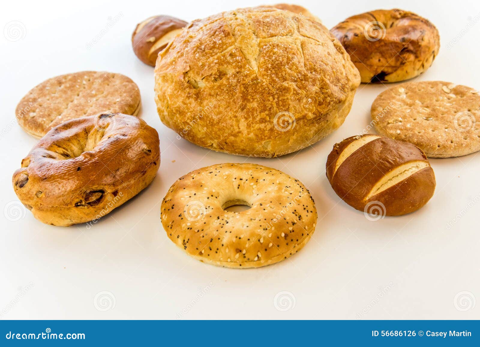 Assortment of Fresh Baked Breads Stock Photo - Image of grain, fiber ...
